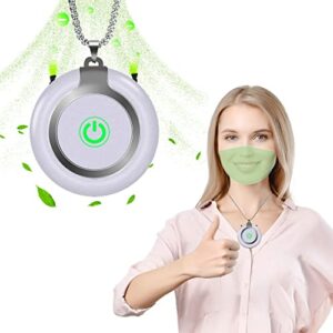 air purifier personal necklace, portable mini air cleaner for kids, adult, pet smel, usb charging air travel freshener for home office bedroom ( purple)