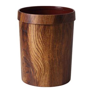 lifkome plastic trash can, mimetic wood grain garbage bin, imitated wooden wastebasket, rustic garbage bin container, vintage waste bin for home kitchen bathroom office use