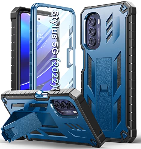 SOiOS for Moto G-Stylus 5G 2022 Case: Shockproof Rugged Protection Cover with Kickstand | Matte Textured Drop Proof TPU | Military Grade Protective Phone Case for Motorola G Stylus 5G 2022(NOT 4G)