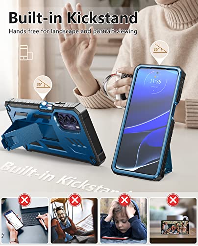 SOiOS for Moto G-Stylus 5G 2022 Case: Shockproof Rugged Protection Cover with Kickstand | Matte Textured Drop Proof TPU | Military Grade Protective Phone Case for Motorola G Stylus 5G 2022(NOT 4G)