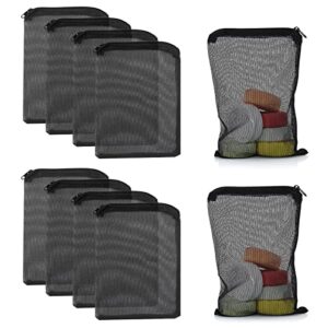 cobee aquarium filter bags, 10pcs aquarium filter media bags with zipper fish tank media mesh filter bag high flow fine mesh net reusable bags for activated carbon, biospheres (10pcs black)