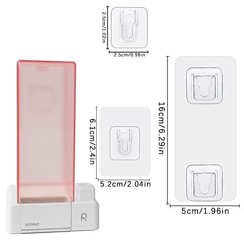 Cotton Pad Dispenser Dresser Organizer, Makeup Remover Cotton Organizer, Can Automatically Press Out A Square Makeup Pad Holder, Delivery Non-Porous Wall-Mounted Adhesive Clips (Pink)