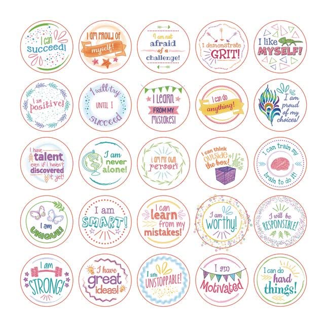 Really Good Stuff Confidence Chips – 100 Empowering, Motivational, Positive Affirmations – Encourage Positive Feelings– Social-Emotional Learning – SEL for The Home and Classroom