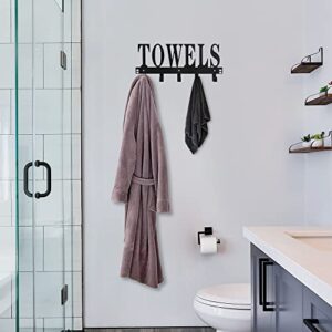 Over The Door Hook Hanger, Towel Holder for Bathroom, (Black)