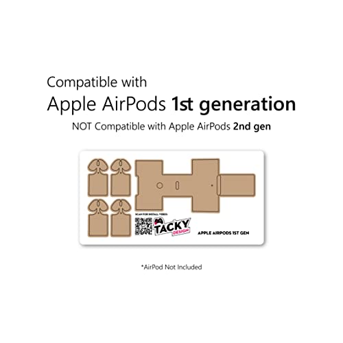 TACKY DESIGN Classic Skins for Apple Airpod Skins, Solid Airpods Sticker for airpods 1 & 2 Vinyl 3m, Airpod Stickers for Earbuds, airpods Skins Protective Full Cover. (AirPods 1st Generation, Latte)