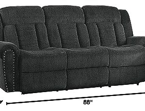 Lexicon Taylor Manual Double Reclining Sofa, Charcoal