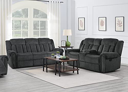 Lexicon Taylor Manual Double Reclining Sofa, Charcoal