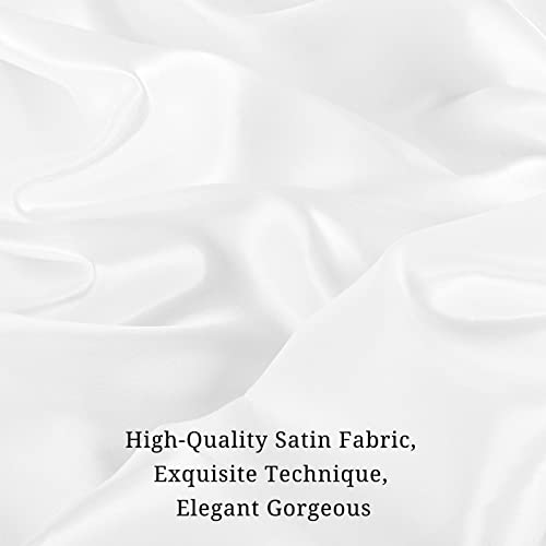 MTREO 10 Packs White Table Cloth Rectangle Rectangle Tablecloth Satin Tablecloths White Tablecloths for Rectangle Tables 57x108 Inch Bright Silk Table Cloth Rectangle Table for Wedding