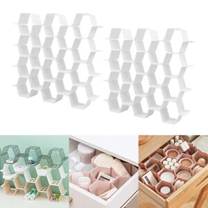 kobsainf honeycomb drawer organizer divider,diy plastic adjustable grid dresser drawer organizers for baby cloth,belts, ties, clothing, makeup (2pcs white)