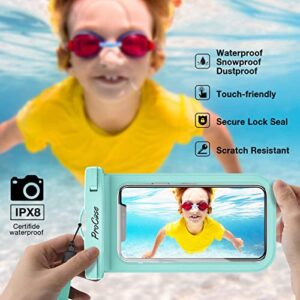 ProCase Universal Waterproof Case Phone Pouch Holder, 7 Inch Underwater Cellphone Dry Bag for iPhone 13 Pro Max Mini 12 11 Pro Max Xs XR X 8 7, Galaxy S21 S20 Pixel for Beach Swimming -Black/Green