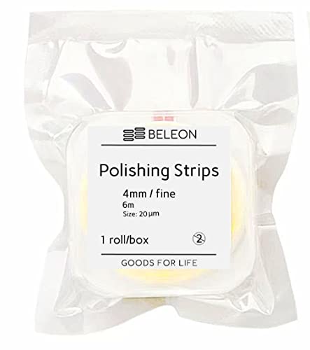 BELEON Dental Polishing Strips - Fine 1 Roll 4mm x 6M - Tooth Polisher Dental File for Teeth Sanding Grinding Deep Teeth Cleaning Tool Tooth Polish Abrasive Strip Oral Care Cleaning Tool