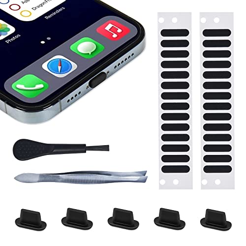 iPhone Speaker Cover Protector Dustproof Speaker Mesh Adhesive Stickers, 5PCS Anti Dust Plugs for iPhone 14/14 Pro Max, iPhone 13/13 Pro/12/12 Mini/12 Pro Max, Anti Dust Kit with Tweezers