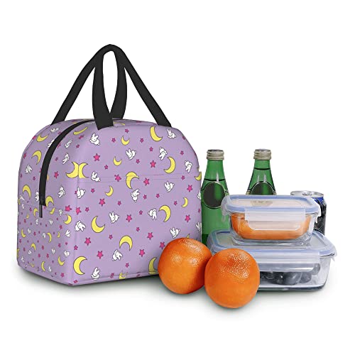 Portable Insulated Tote Lunch Box Lunch Bag for Women Men Boys Girls with Work Picnic Travel, Purple, One Size