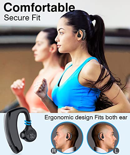 [Newest]Bluetooth Earpiece,Hopene Cell Phone Earpiece Compatible with iphone Android Samsung Device,Long Battery Life,180°Rotation Fits Both Ear,10H HD Talktime,Wireless Headset for Driving Business