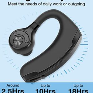 [Newest]Bluetooth Earpiece,Hopene Cell Phone Earpiece Compatible with iphone Android Samsung Device,Long Battery Life,180°Rotation Fits Both Ear,10H HD Talktime,Wireless Headset for Driving Business