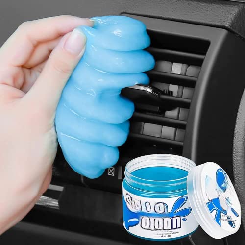 MKKENLEY Universal Dust Cleaning Gel for Detailing Car interiors, Air Vents, Electronics, Laptop, Keyboard,Printers, Electric Fans & More .Super Clean Soft Rubber Glue for Dust Removal Mud | Blue |