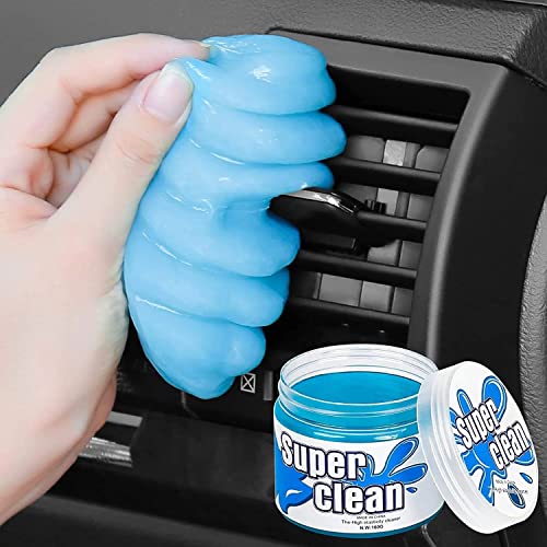 MKKENLEY Universal Dust Cleaning Gel for Detailing Car interiors, Air Vents, Electronics, Laptop, Keyboard,Printers, Electric Fans & More .Super Clean Soft Rubber Glue for Dust Removal Mud | Blue |