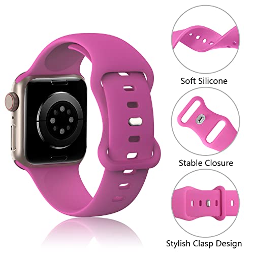 BMBMPT Compatible with Apple Watch Band 40mm 38mm 41mm Soft Silicone Sport Strap Replacement Wristbands for iphone iWatch Series 7 6 5 4 3 2 1 SE for Women Men 6 Pack leopard cheetah