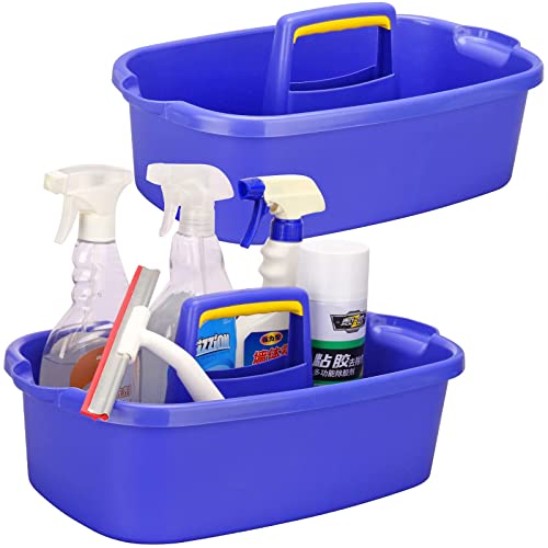 KeFanta Cleaning Caddy Organizer with Handle, Plastic Bucket for Cleaning Supplies Products, Cleaning Tool Storage Tote, 2 Pack