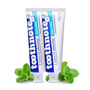 2pc natural whitening toothpaste for sensitive teeth (3.52 fl oz) - removes coffee stains, 99% organic ingredients, no artificial color, no sls, no gluten (new aqua mint)