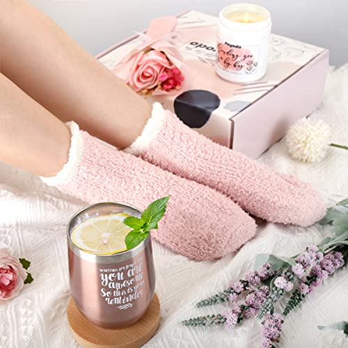 FAYODO Christmas day Gifts For Women - 11 Pcs Relaxing Spa Gift Boxes For Her, Happy Birthday Friendship Gift Sets for Women Friends Sister Mom Wife Girlfriend With Wine Tumbler Candle