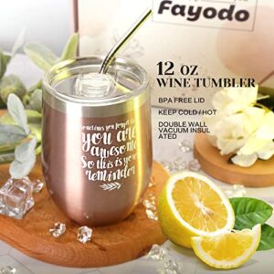 FAYODO Christmas day Gifts For Women - 11 Pcs Relaxing Spa Gift Boxes For Her, Happy Birthday Friendship Gift Sets for Women Friends Sister Mom Wife Girlfriend With Wine Tumbler Candle