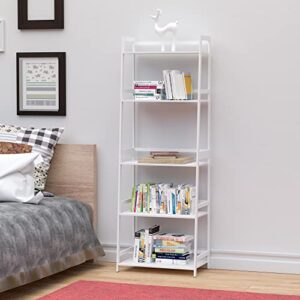 WTZ Bookshelf Book Shelf, Bookcase Storage Shelves Book case, Ladder Shelf for Bedroom, Living Room, Office MC-508(White)