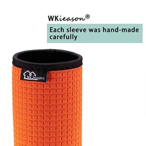 WKieason Regular Mouth Neoprene 16OZ Mason Jar Sleeves Cover (Black/Blue/Yellow)