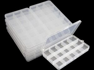 jesep yong 8 packs plastic organizer box 15 grids clear storage container jewelry case with fixed dividers for beads art diy crafts jewelry fishing tackles (8pcs 15 grids box)