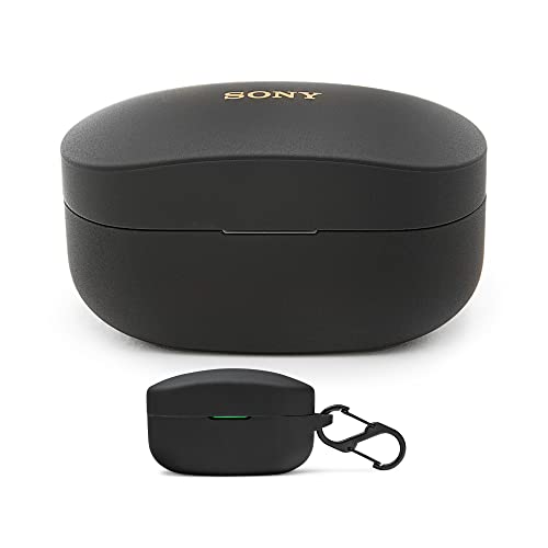 Sony WF-1000XM4 Replacement OEM Charging Case (Black) Bundle with Silicone Case Compatible for Sony WF-1000XM4 Noise Canceling Truly Wireless Earbuds (2 Items)