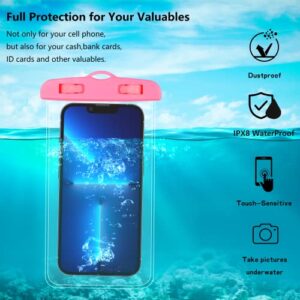 VAKS Waterproof Phone Pouch 2-Pack Universal Cellphone Waterproof Underwater Case Dry Bag for iPhone 13 12 11 Pro Max Xs Max XS X XR Samsung Galaxy Google Pixel Up to 6.9",Black+Pink