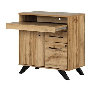 south shore flam multi-function secretary desk, nordik oak