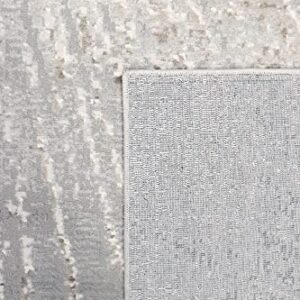 Pasargad Home Starburst Collection Polypropyle & Polyester White/Grey Patterned Living Room Bedroom Dining Home Office Area Rug 4' 0" X 6' 0"