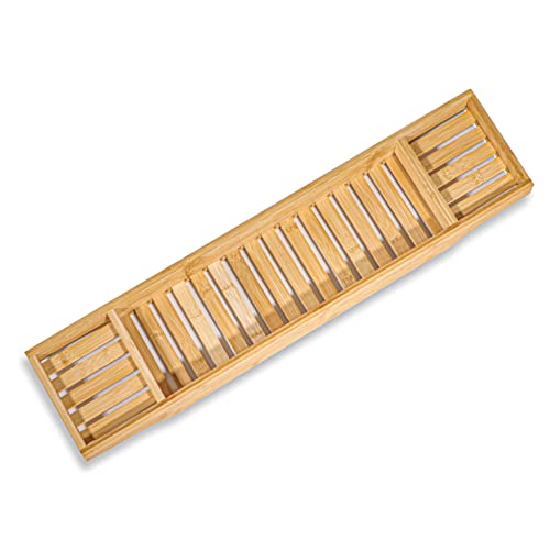 Bamboo 28.7" Long Slatted Bathtub Tray by Trademark Innovations (6.7" Wide)