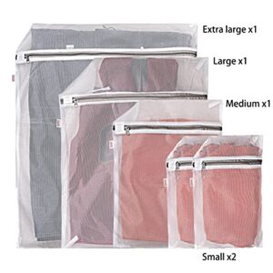 Magnificent Latest Mesh Laundry Bags with Zips, Reusable and Durable Dedicates Wash Bag Blouse, Hosiery, [1L+2M+2S] - 5 Mesh Bags Travel Storage (5 Set)