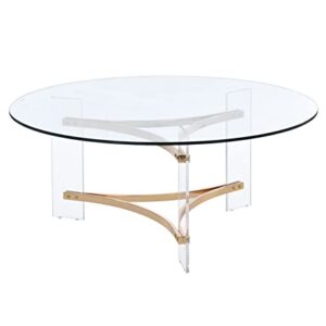 Acme Furniture Sosi Coffee Table, Gold Clear