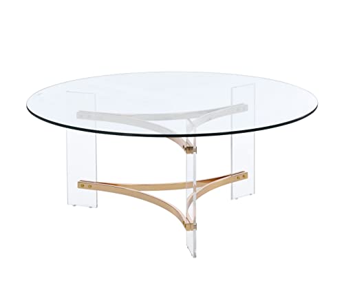 Acme Furniture Sosi Coffee Table, Gold Clear