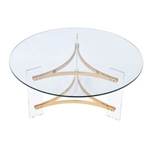 Acme Furniture Sosi Coffee Table, Gold Clear