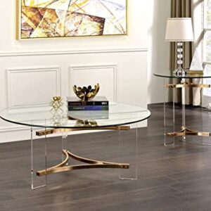 Acme Furniture Sosi Coffee Table, Gold Clear