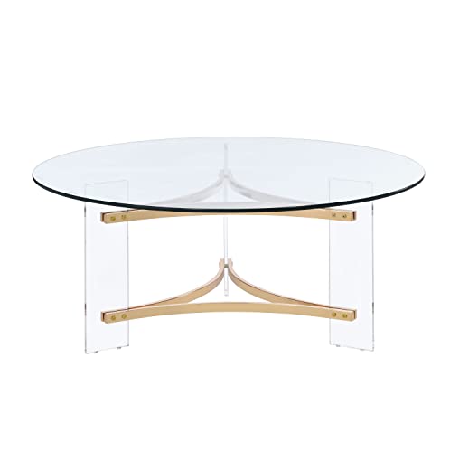 Acme Furniture Sosi Coffee Table, Gold Clear