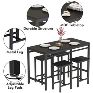 DKLGG Dining Table Set for 4/Bar Table Set, Kitchen Table with 4 Chairs for Living Room, Table and Chairs Dining Set 4 Piece Set for Bar, Pub, Apartment, Restaurant