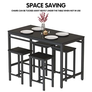 DKLGG Dining Table Set for 4/Bar Table Set, Kitchen Table with 4 Chairs for Living Room, Table and Chairs Dining Set 4 Piece Set for Bar, Pub, Apartment, Restaurant