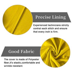 ManMengJi Spandex Table Covers 6 FT, Yellow Tablecloths for Rectangle Tables 2 Pack, Universal Table Cover Protector for Banquet, Massage Bed, Wedding, Birthday, Party and Events