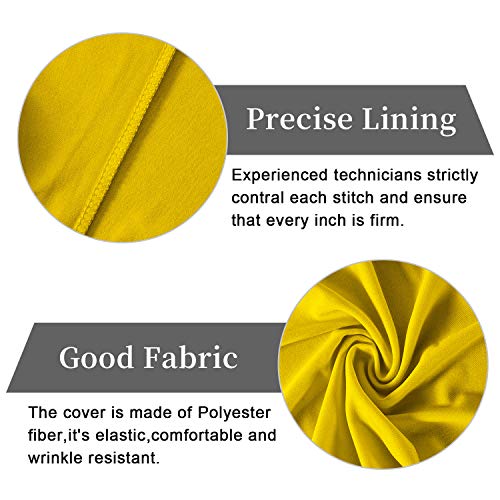 ManMengJi Spandex Table Covers 6 FT, Yellow Tablecloths for Rectangle Tables 2 Pack, Universal Table Cover Protector for Banquet, Massage Bed, Wedding, Birthday, Party and Events