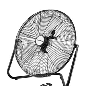 Pelonis Fan 20 Inch Floor Fan | Heavy Duty All Metal High Velocity Floor Fan with 3-Speeds| Adjustable Tilting Head | Quickmount Bracket for Home, Industrial, and Commercial Use