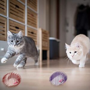 5 Pcs Cat Spring Balls Stretchable Cat Springs Toys Interactive Cat Toys Rolling Cat Balls Colorful Playful Coils Spring Action Toy Caged Rats for Kitten Cat Pet Supplies Indoor Play, Random Color