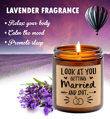 KrysDesigns Look at You - Getting Married and Shit Candle - Wedding Gift - Funny Candle - Best Friend Gift - Lavender Scented Candles - Soy Candles,8oz