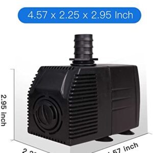 Simple Deluxe 290GPH 28W Submersible Water Pump and 24 Hour Plug-in Mechanical Electric Outlet Timers Switch for Fountains, Ponds, Aquariums and Hydroponics, Black