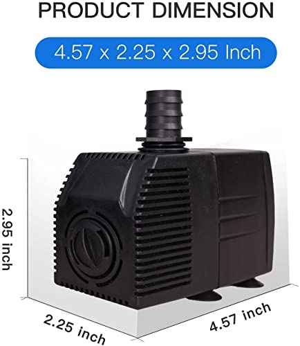 Simple Deluxe 290GPH 28W Submersible Water Pump and 24 Hour Plug-in Mechanical Electric Outlet Timers Switch for Fountains, Ponds, Aquariums and Hydroponics, Black