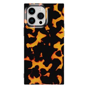 cocomii square iphone 12 pro max case - slim, glossy, black & amber, classic tortoiseshell, anti-scratch, shockproof - compatible with iphone 12 pro max (tortoise)